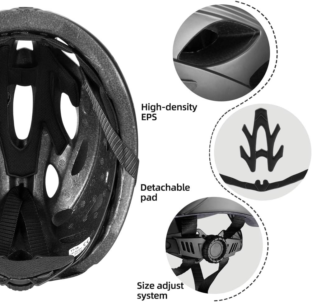 ROCKBROS Lightweight Cycling Helmet with Removable Goggles Sun Visor ...