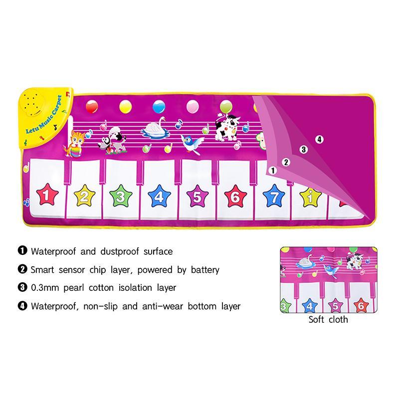 Music Carpets Piano Mats Music Touch Play Keyboard with 8 Demo Songs B ...