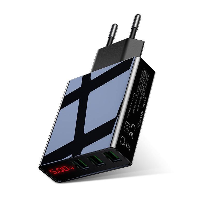 LED Display 3 Port USB Charger 3A Mobile Phone Fast Multi-port Chargin ...