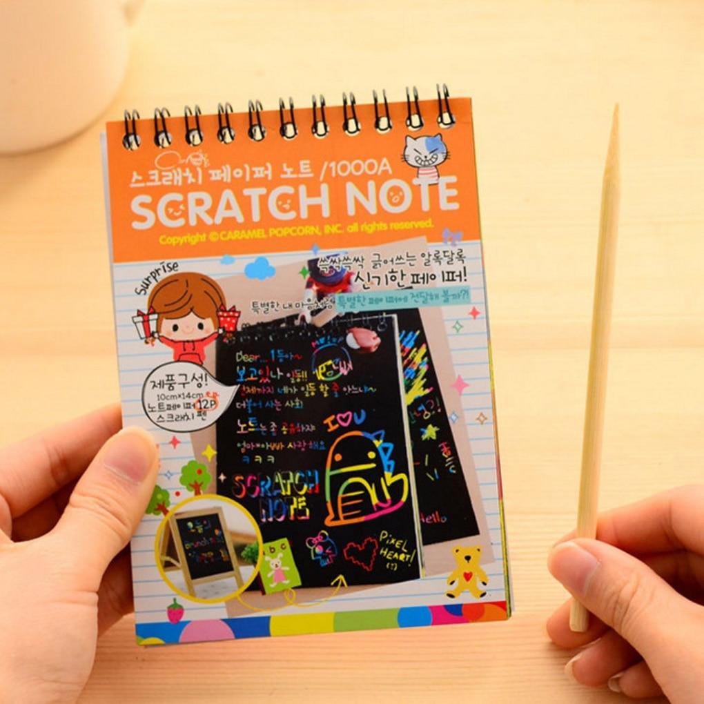Magic Book Colorful Dazzle Scratch Note Sketchbook Paper Graffiti Coil ...