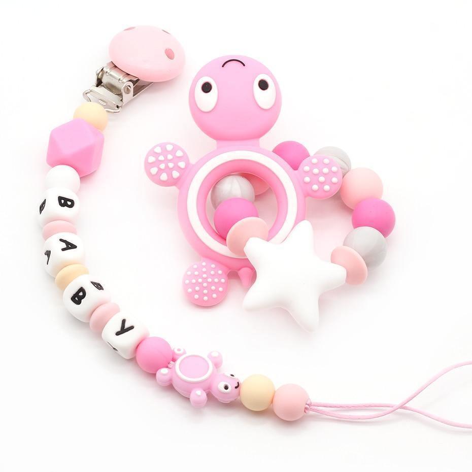 Modern Handmade Pacifier Clips Holder Chain Teething Silicone Pacifier ...