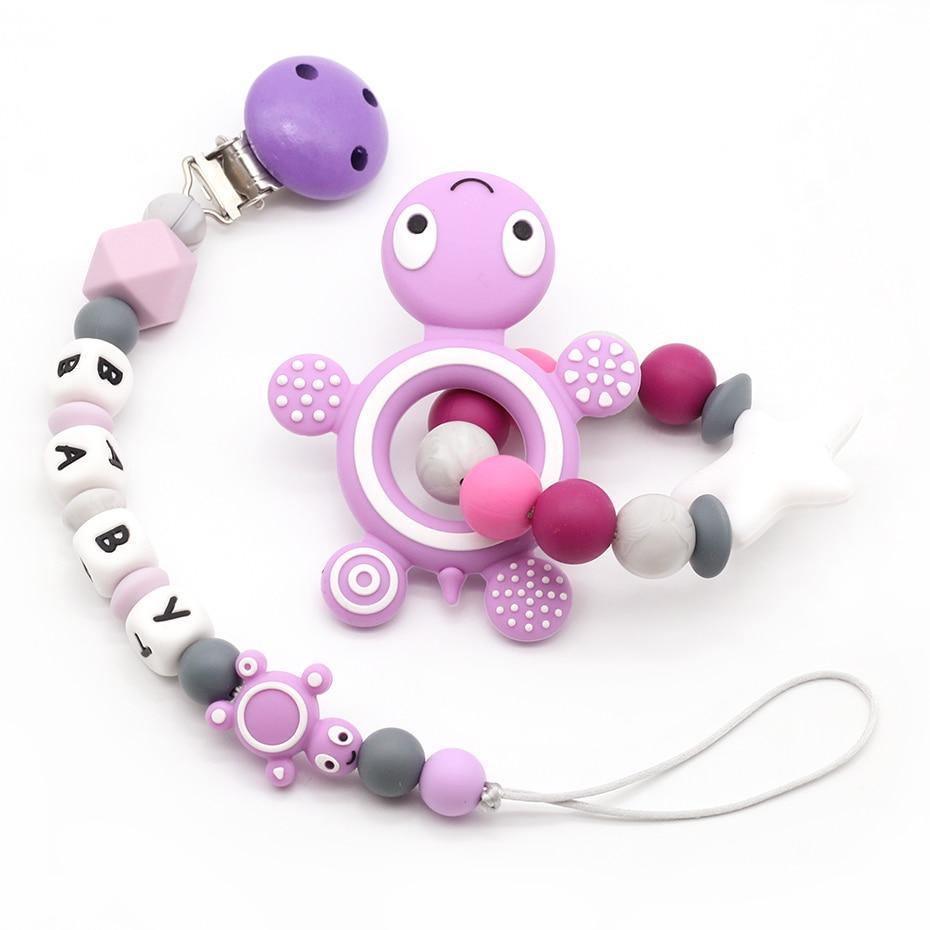 Modern Handmade Pacifier Clips Holder Chain Teething Silicone Pacifier ...