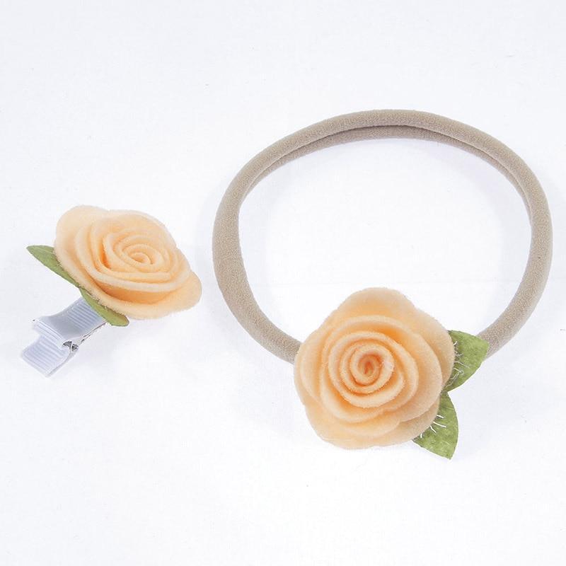 Handamde Flower Headband Hair Clip Set Flexible Rope Hairband Accessor ...