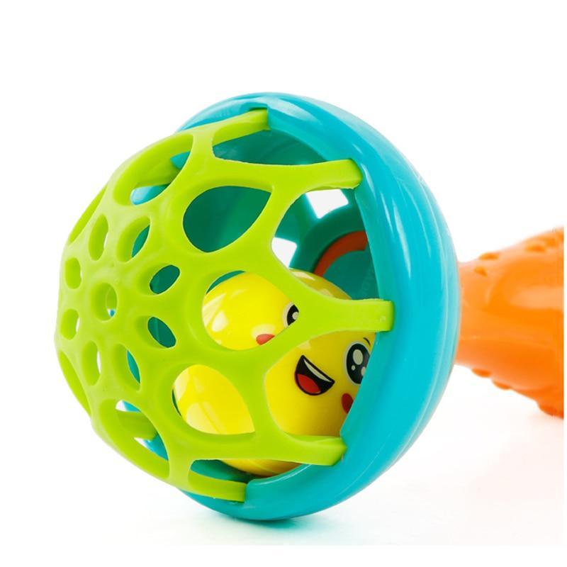 Baby Rattles toy Intelligence Grasping Gums Plastic Hand Bell Rattle F ...