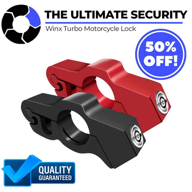 Winx Turbo Motorcycle Lock - Best Motorcycle Handlebar Lock | Winx ...
